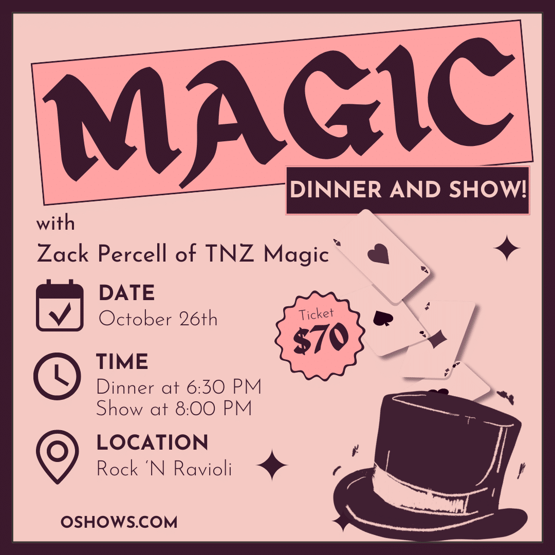 ROCK ‘N RAVIOLI: Magic & Mischief Dinner & Magic Show, Halloween Style ...